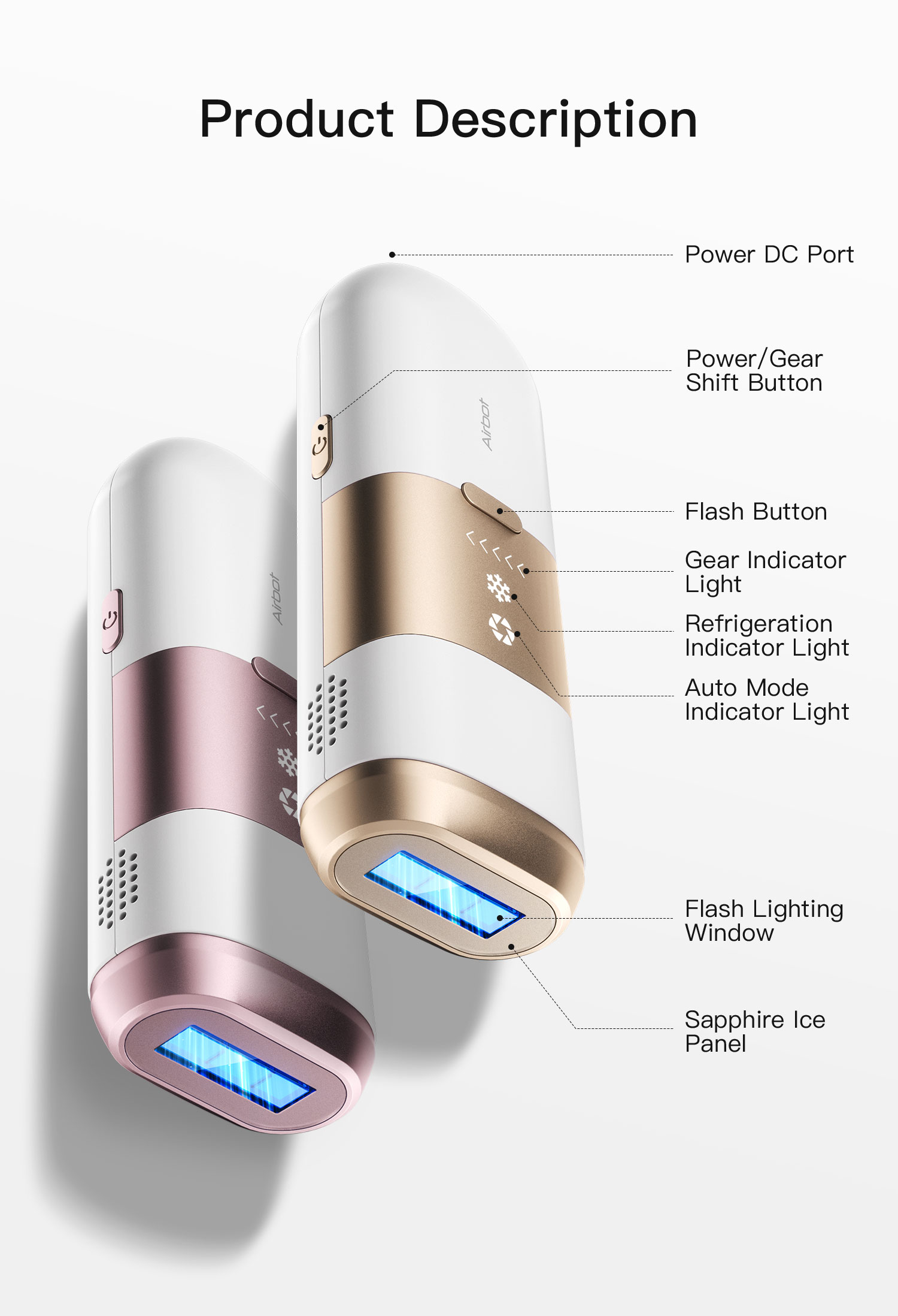 Airbot Aria Opal | Laser Hair Removal IPL Ice Cooling Nearly Painless ...
