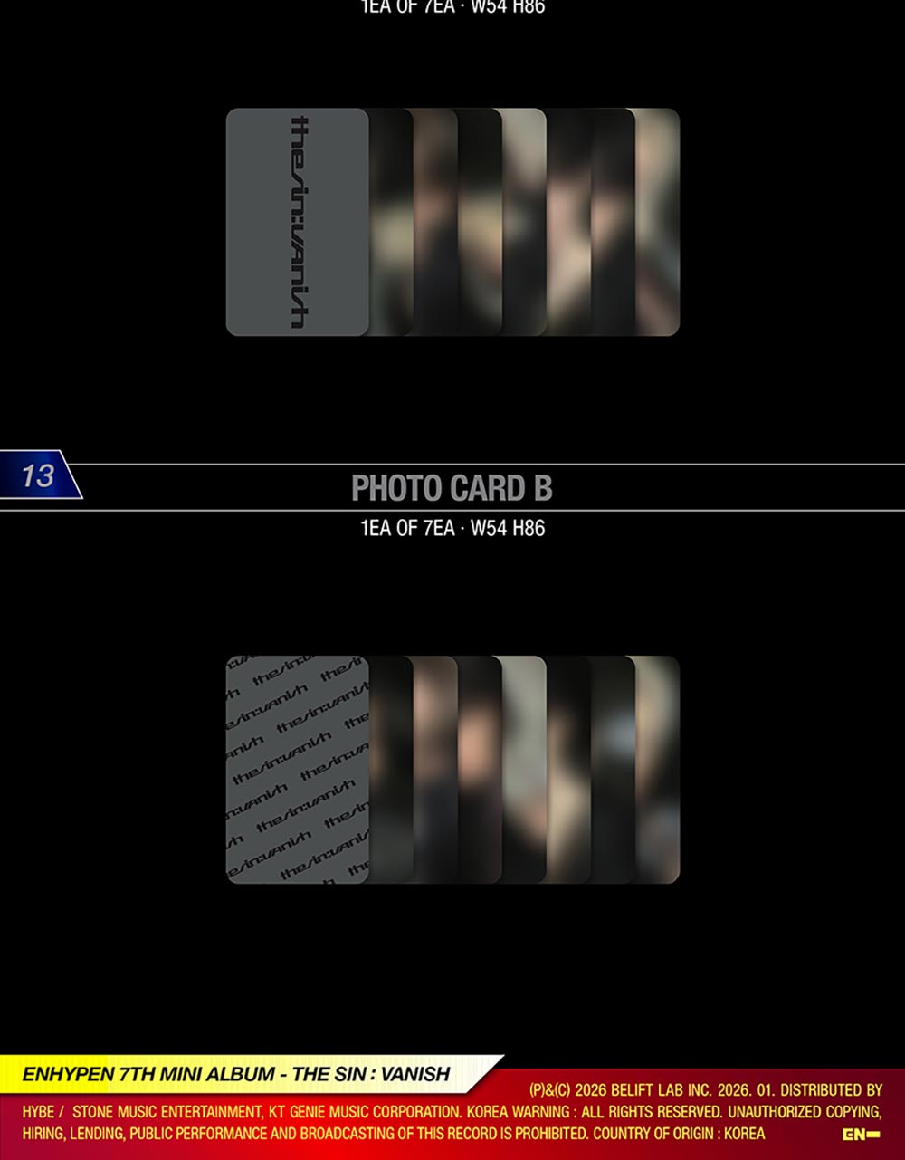 ENHYPEN - 7th Mini Album [THE SIN : VANISH] | Shopee Singapore