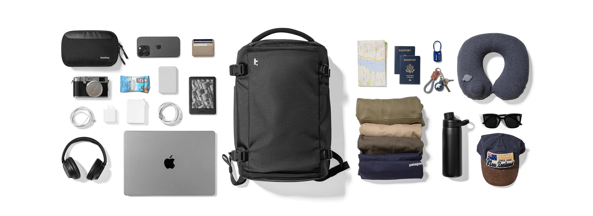 Tomtoc Navigator-T66 Liteway Travel Laptop Backpack 28L | 40L (Black ...