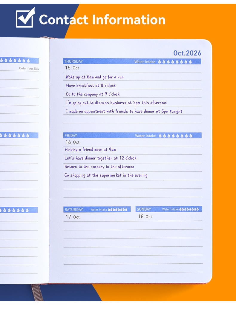 [SG] 2026 18month A5 Planner Notebook Hard Cover PU Leather Daily ...