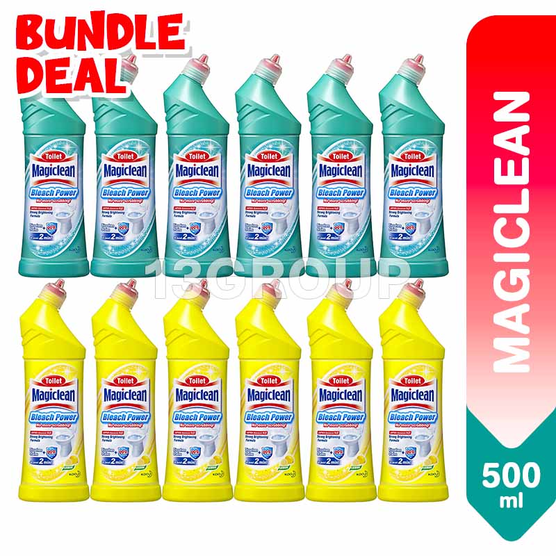 Magiclean Toilet Bleach Power Cleaner / Lemon Regular, 500ml (Bundle ...