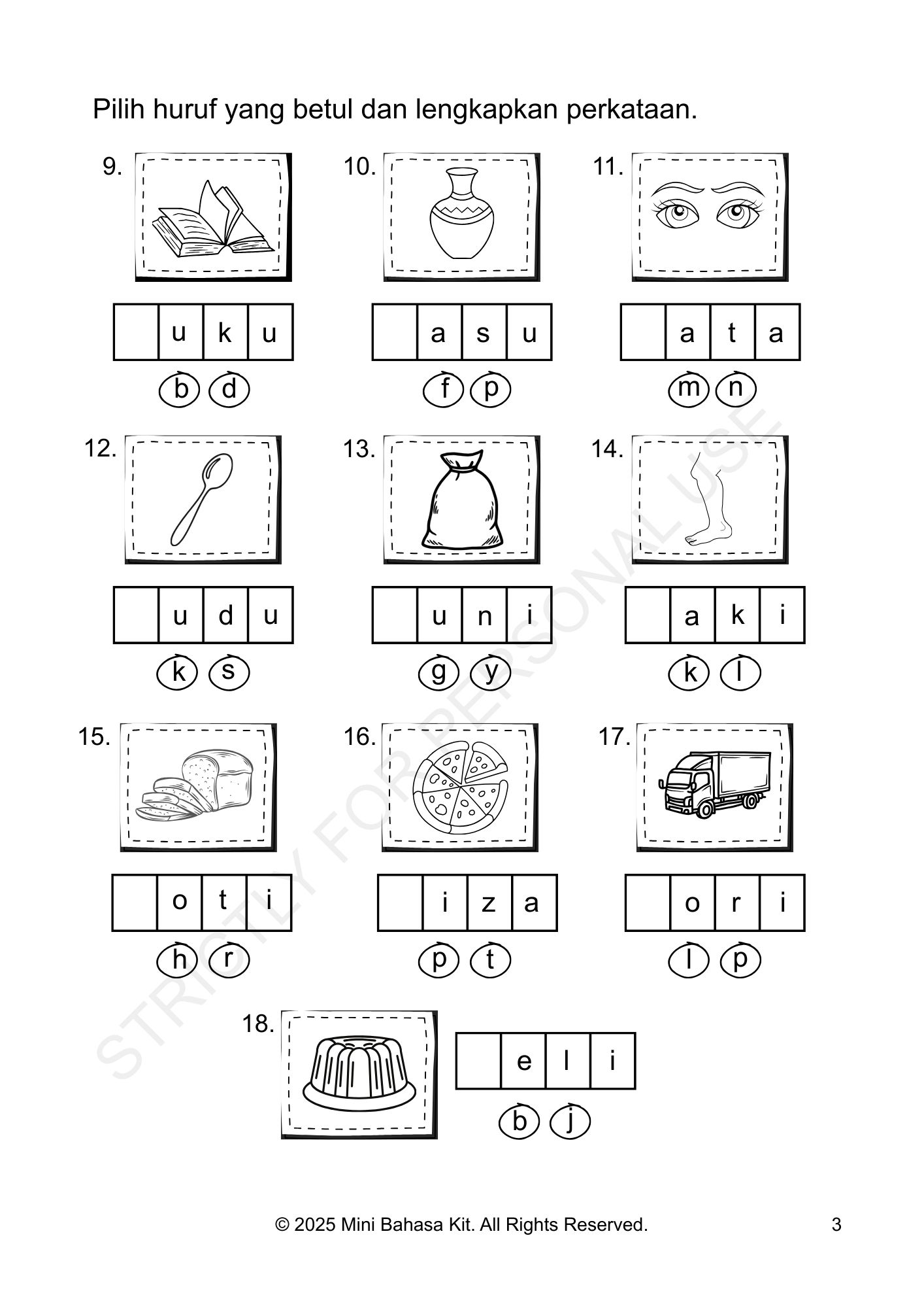 Primary 1 Malay Worksheet Cita Latest Syllabus 2025 8 Practices Ready ...