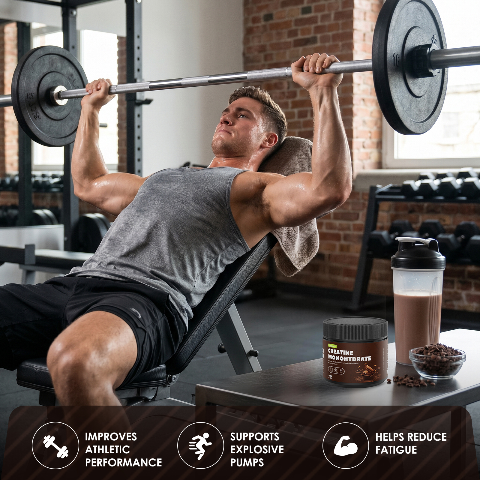 Dadidada Creatine Powder 250g Chocolate Flavor, Muscle Synthesis ...