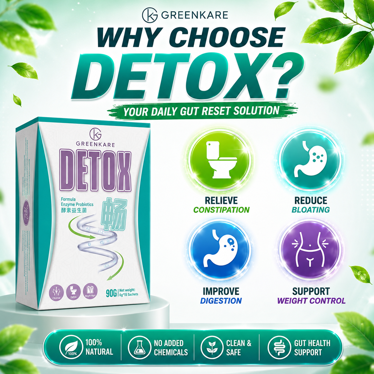 [2 BOXES]Detox Enzyme Probiotics|7 Days Gut Cleanse|Fast Constipation ...