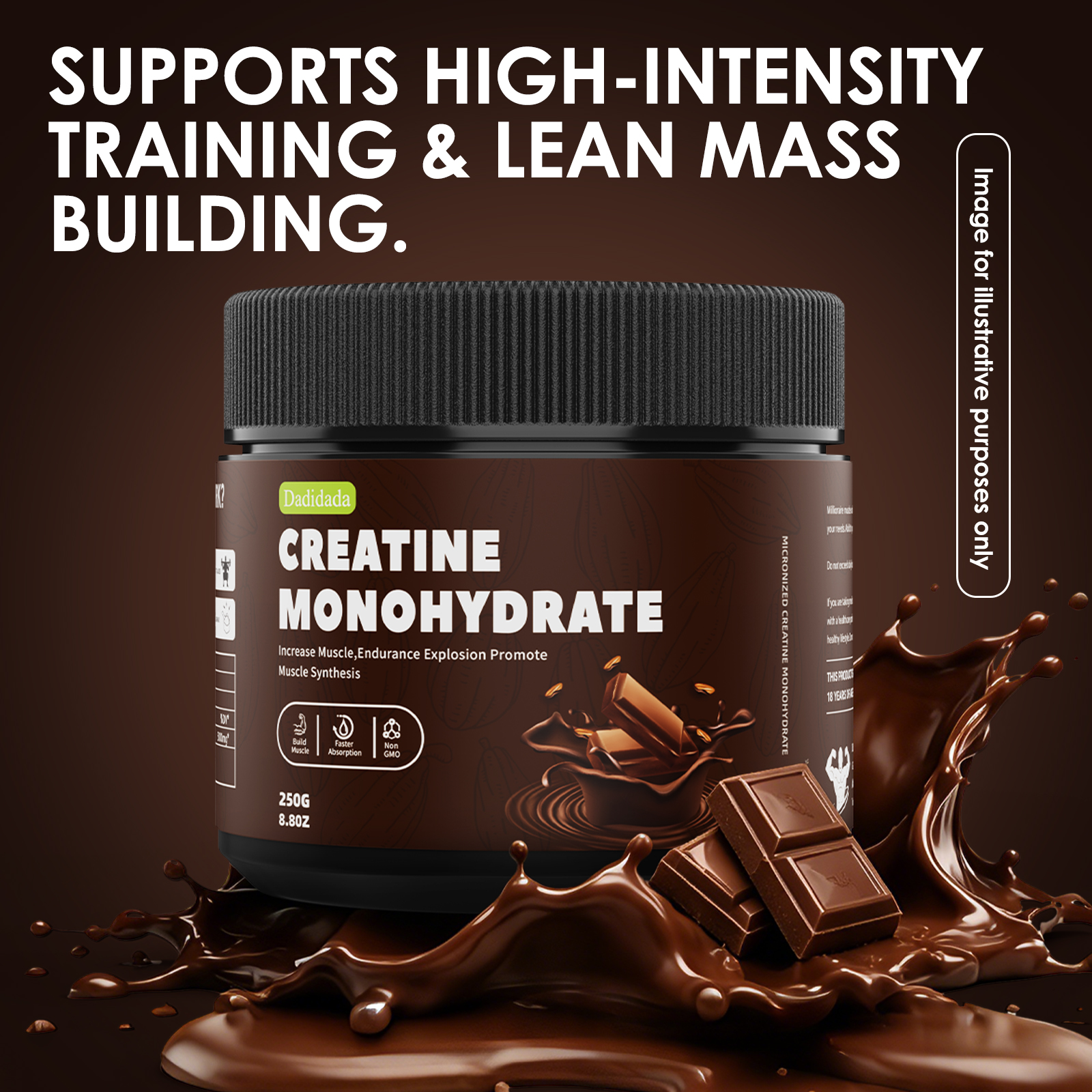 Dadidada Creatine Powder 250g Chocolate Flavor, Muscle Synthesis ...