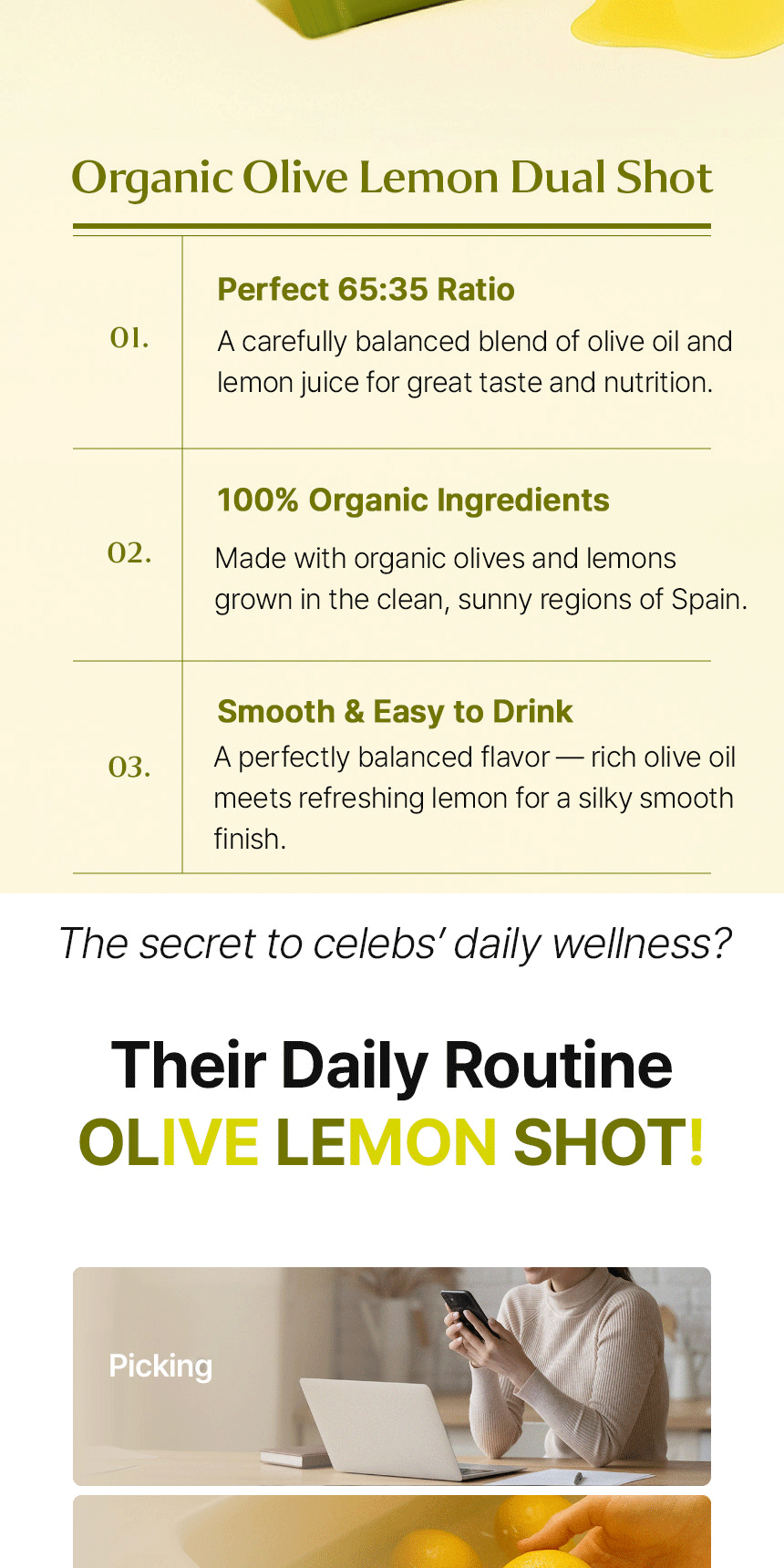NUTRIONE BB LAB Organic Olive Lemon Dual Shot (20g x 10 sticks ...