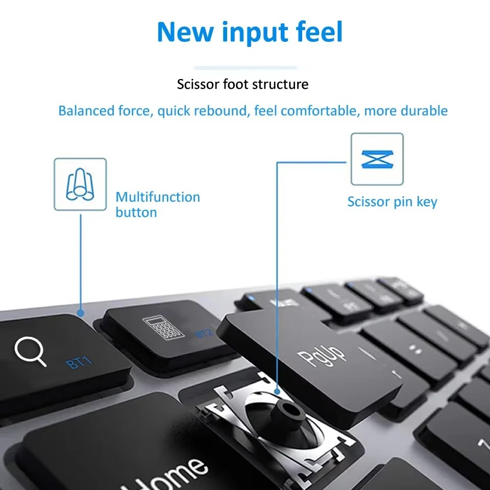 2.4Ghz Wireless + Bluetooth Numeric Keypad K35 Number Pad USB C ...