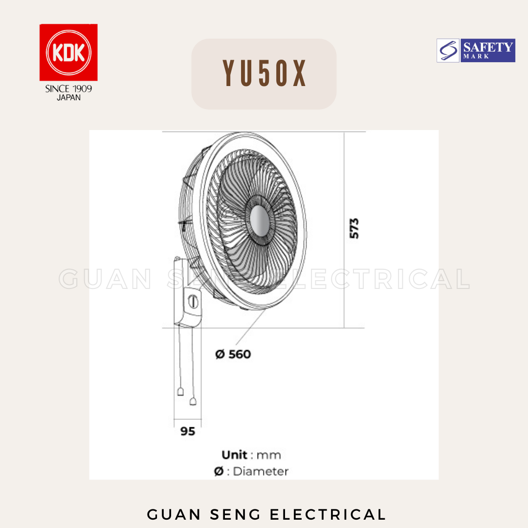 KDK YU50X Wall Fan | Guan Seng Electrical | Shopee Singapore
