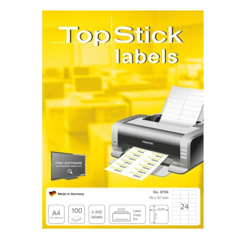 The Office Shoppe - TopStick Address Mailing Labels, 24 Labels Per A4 ...