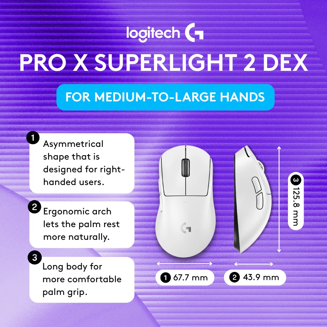Logitech G Pro X Superlight 2 Wireless Gaming Wireless Mouse, 60g ...
