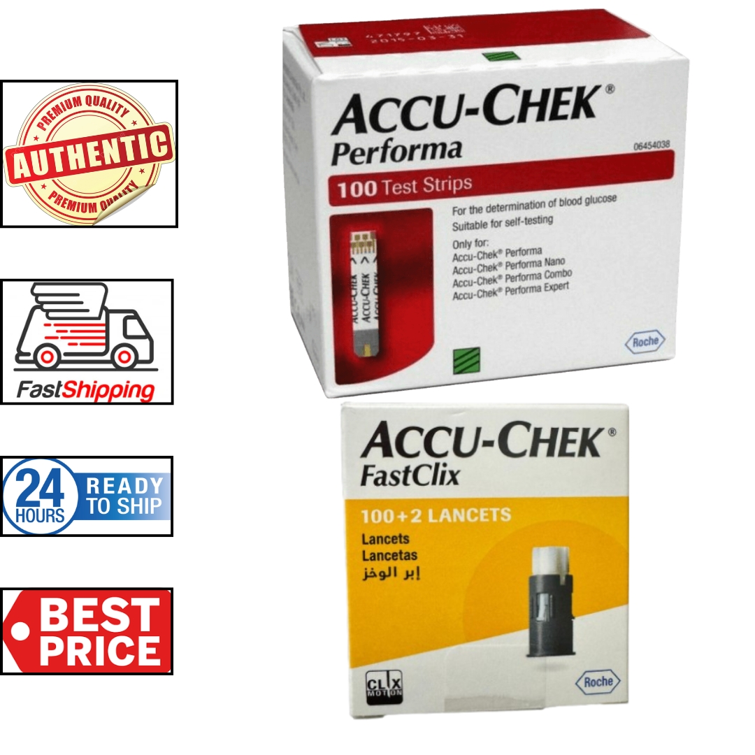 Accu Chek Performa 100s Test Strips + Lancet 102's | Shopee Singapore