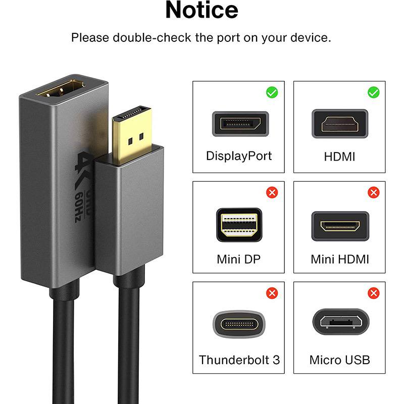 [SG Based Seller] Active Displayport DP to HDMI Monitor 4K60 Adapter ...