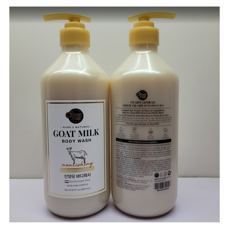 ShowerMate Goat Milk Body Wash Original 800ml + Goat Milk Manuka Honey ...