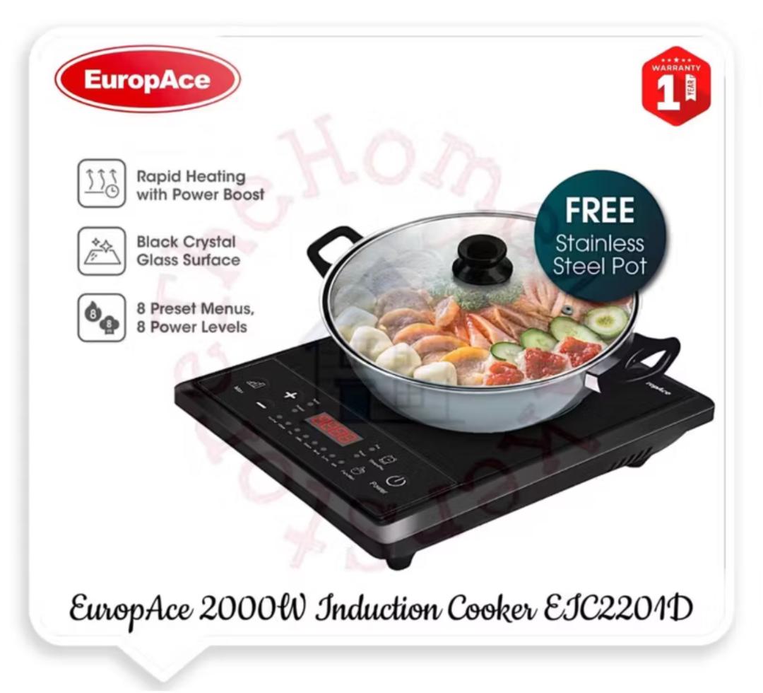 EuropAce 2000W Induction Cooker Multi Cooker w Free Pot - EIC2201D ...