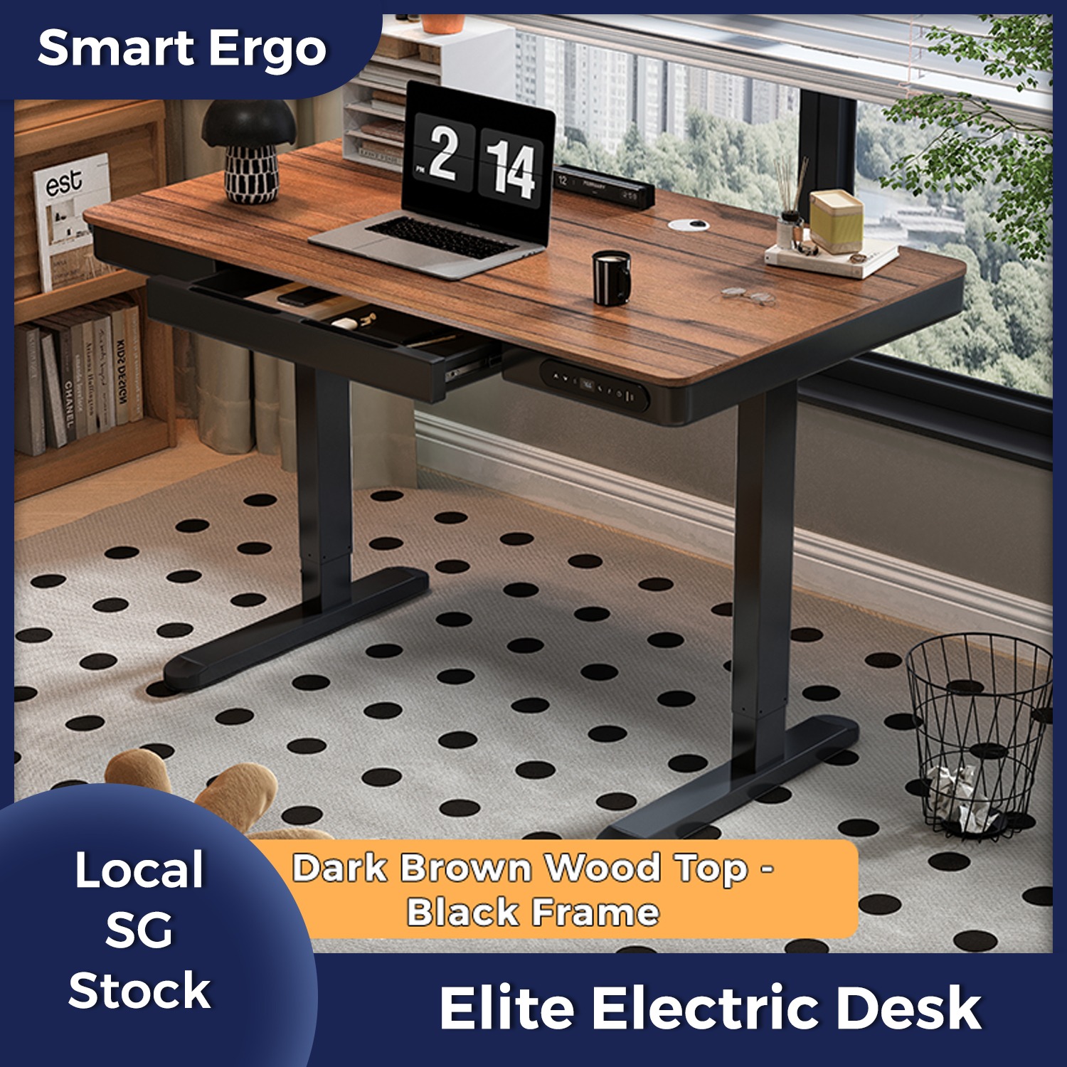 Smart Ergo Electric Memory Height Adjustable Computer Table with ...