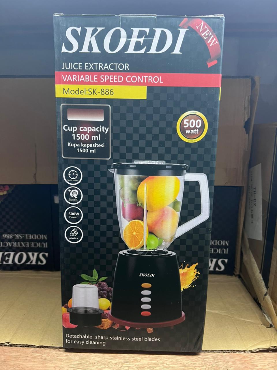 SKOEDI Juice Extractor Blender 1500ml 500W with Variable Speed Control ...