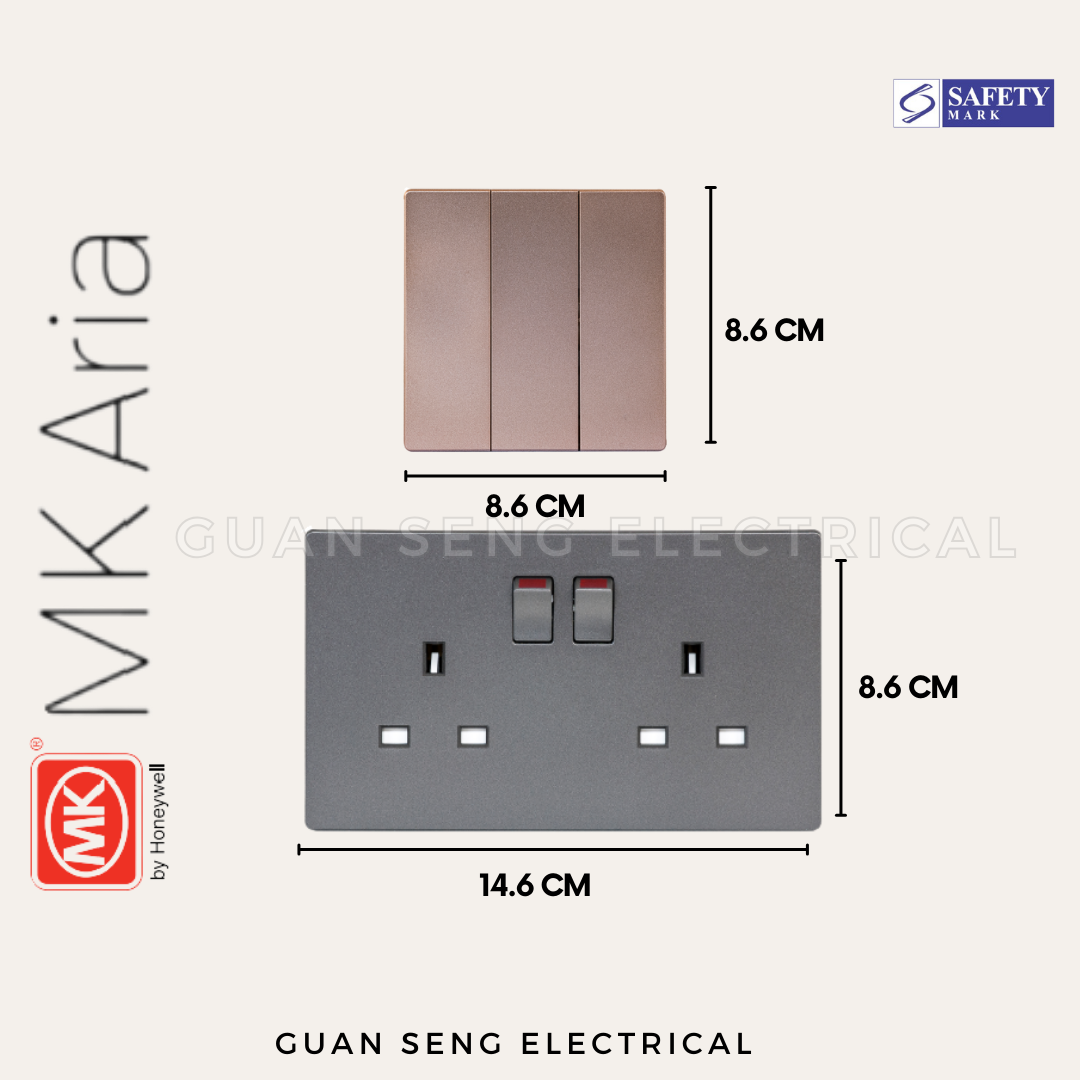 [SG Seller] MK Honeywell Aria Switch and Socket White Grey Rose Gold ...