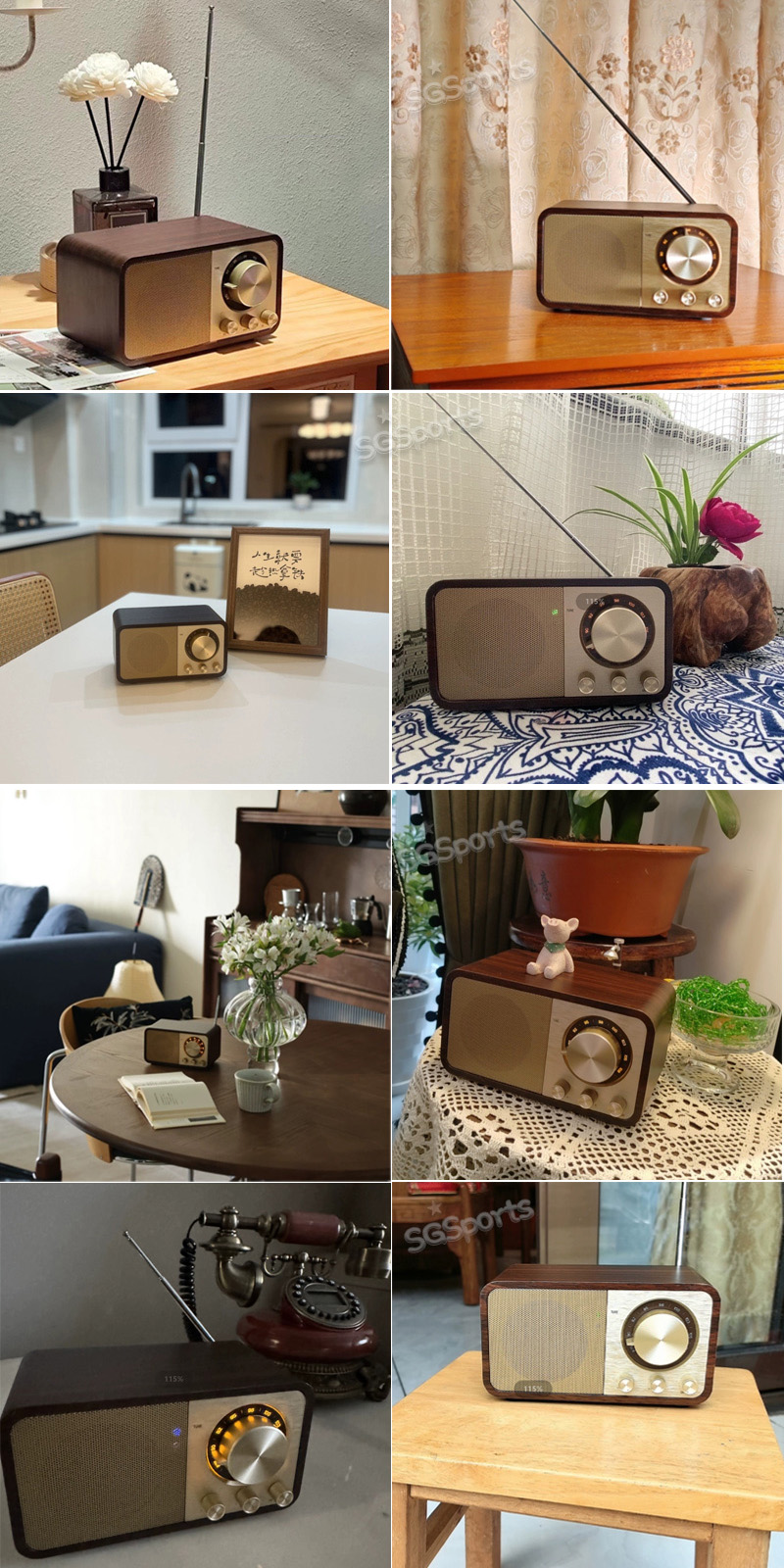Classic Nostalgic Speaker With FM Radio USB TF AUX Bluetooth Speaker ...