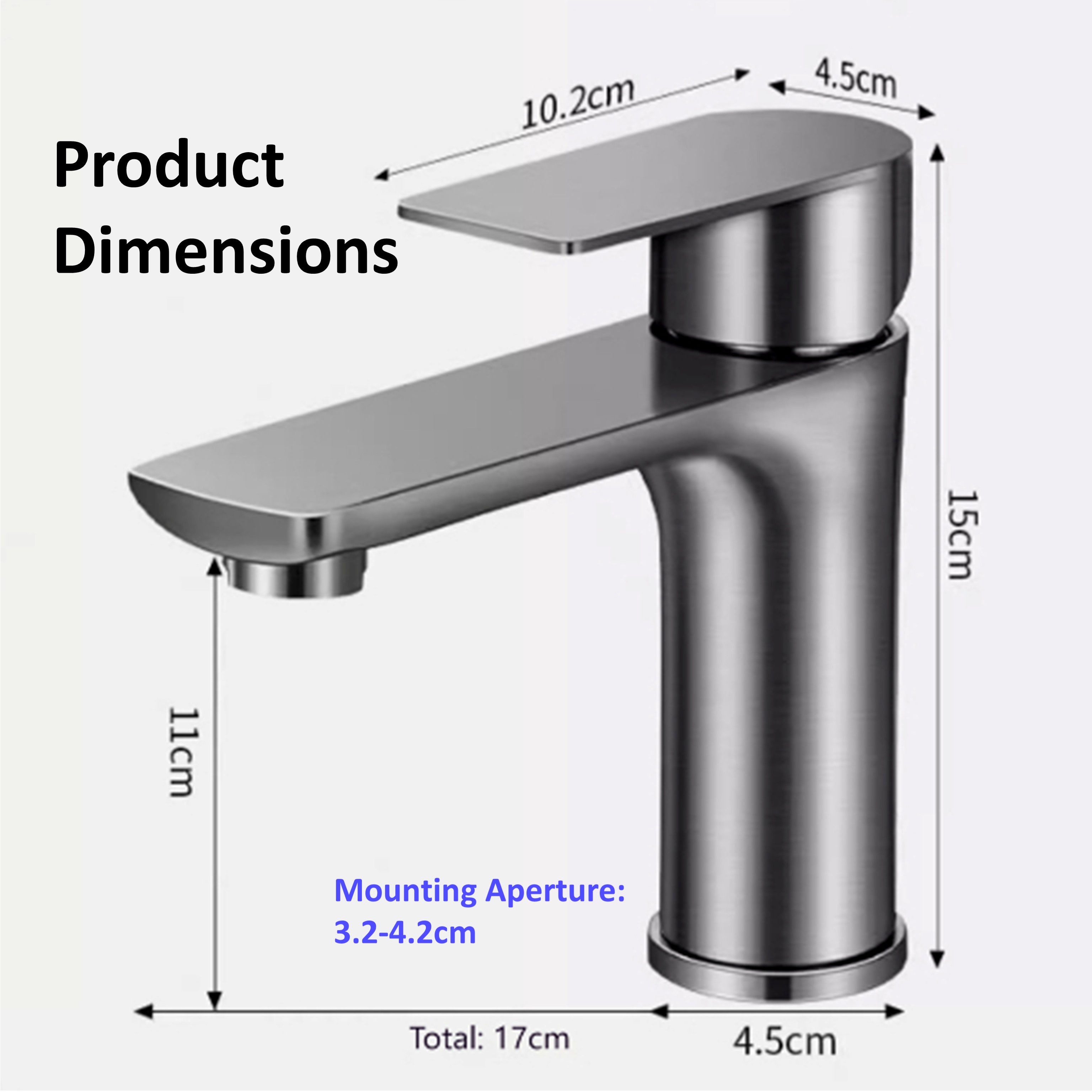 304 Stainless Steel Gray Brushed Mixed Basin Faucet Hot And Cold Basin ...