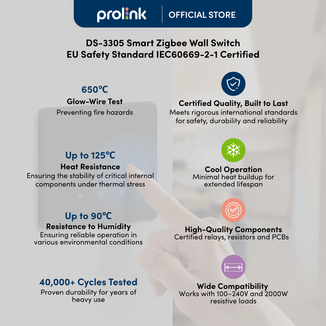 (ADDED NEW Heater switch) Prolink DS-3305 Smart Zigbee Wall Switch (10A ...