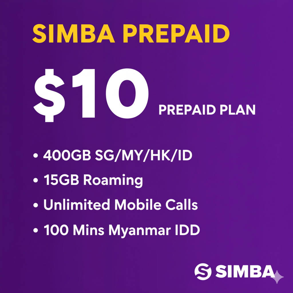 TPG / Simba Prepaid $10 – 400GB SG/MY/HK/ID, 15GB Roaming, Unlimited ...