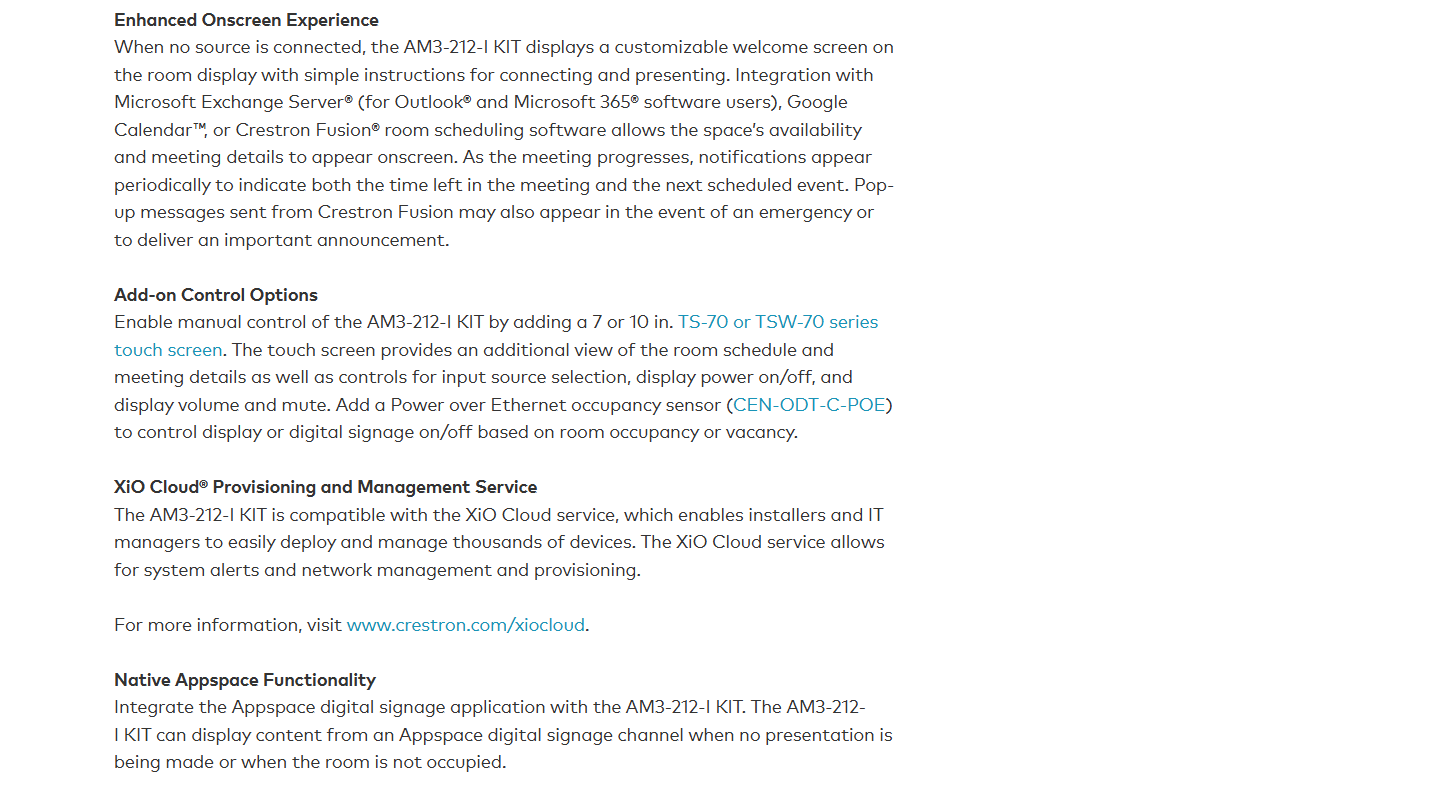Crestron AirMedia® AM3-212-I-KIT Series 3 Kit w AM-3200-WF Receiver, AM ...