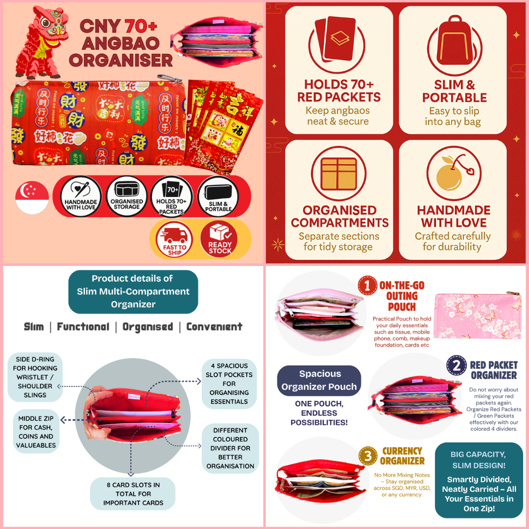 SLIM Red Packet Organizer 60-70 Angbaos | Ang Pow Organiser | Slim ...
