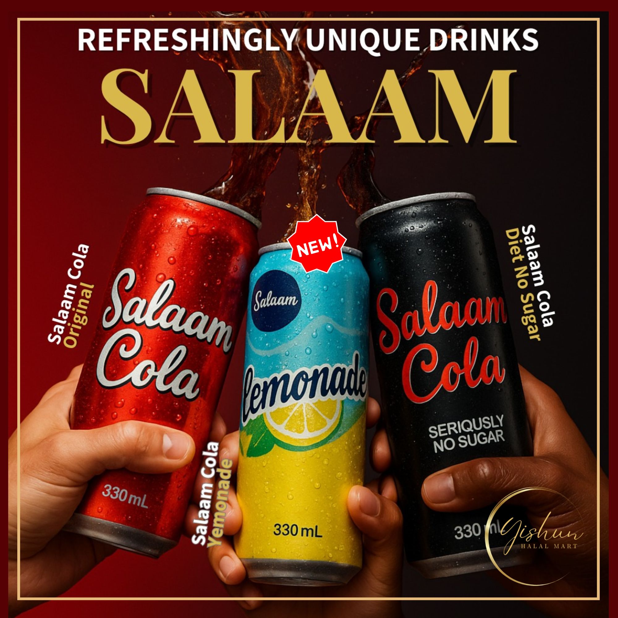 Salaam Cola Bulk Carton Coke Diet Zero Sugar Alternative Coca Cola Soda ...