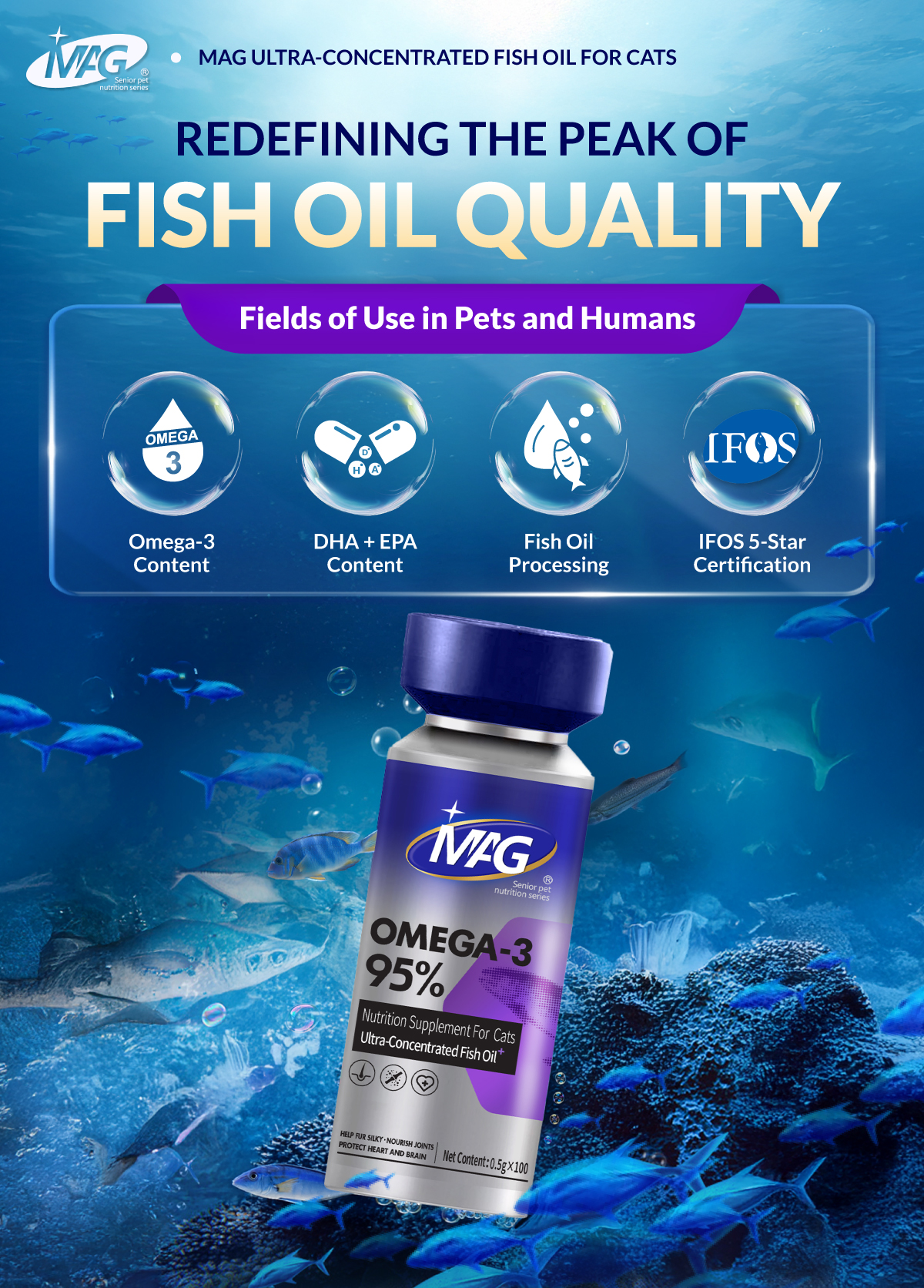 (Wellness Bundle) MAG Boulardii Probiotic + Ultra Fish Oil for Cats ...