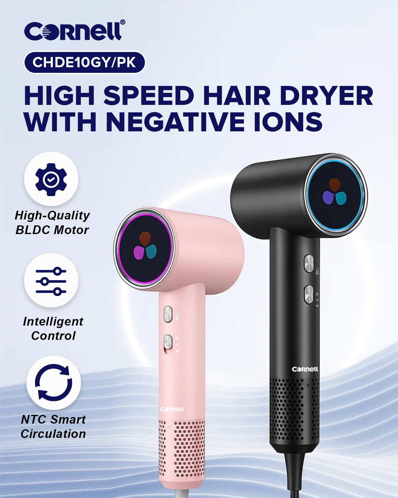 Cornell Halo High Speed Hair Dryer, Professional Ionic Hair Dryer ...