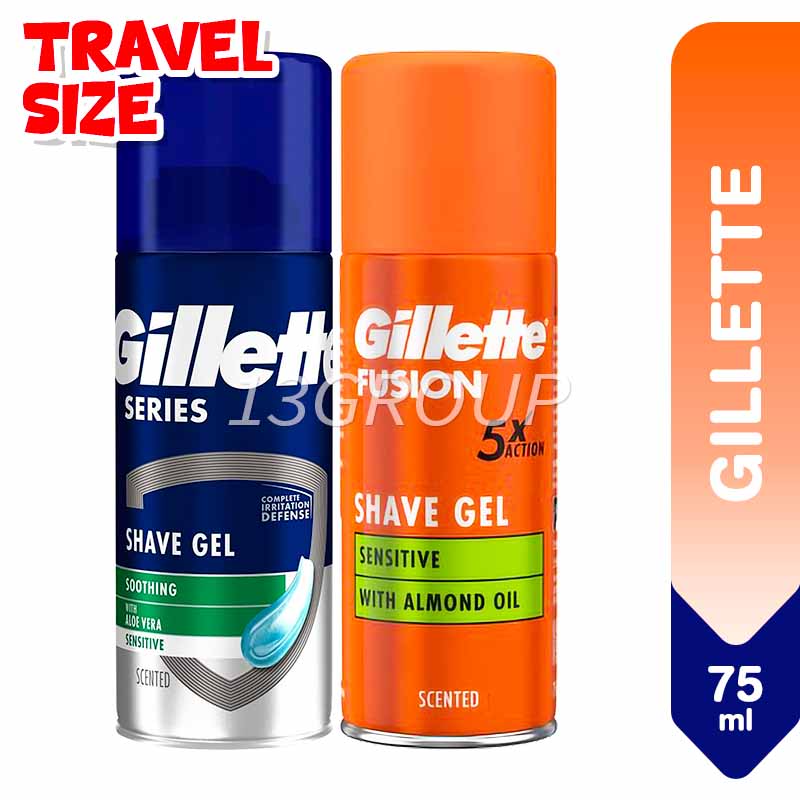 Gillette Sensitive Shave Gel / Fusion Series Soothing Shaving Gel, 75ml ...