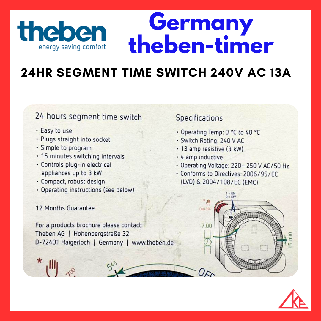 Germany theben timer 24HR Segment Time Switch 240V AC 13A | Shopee ...