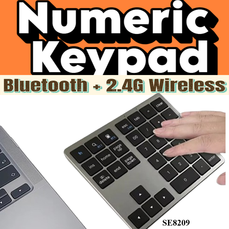 2.4Ghz Wireless + Bluetooth Numeric Keypad K35 Number Pad USB C ...