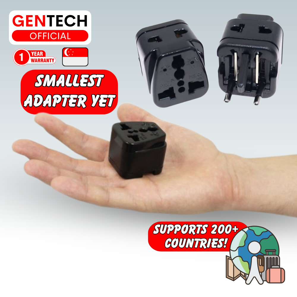 (SG) 🌎 GenTech Mini Universal Travel Adapter | For EU UK AU US CN Japan ...