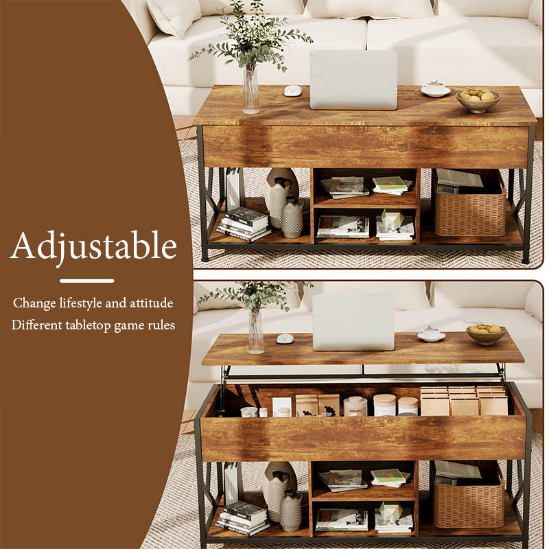 OS Living Room Coffee Table Lifting Table With Storage Rack Coffee ...
