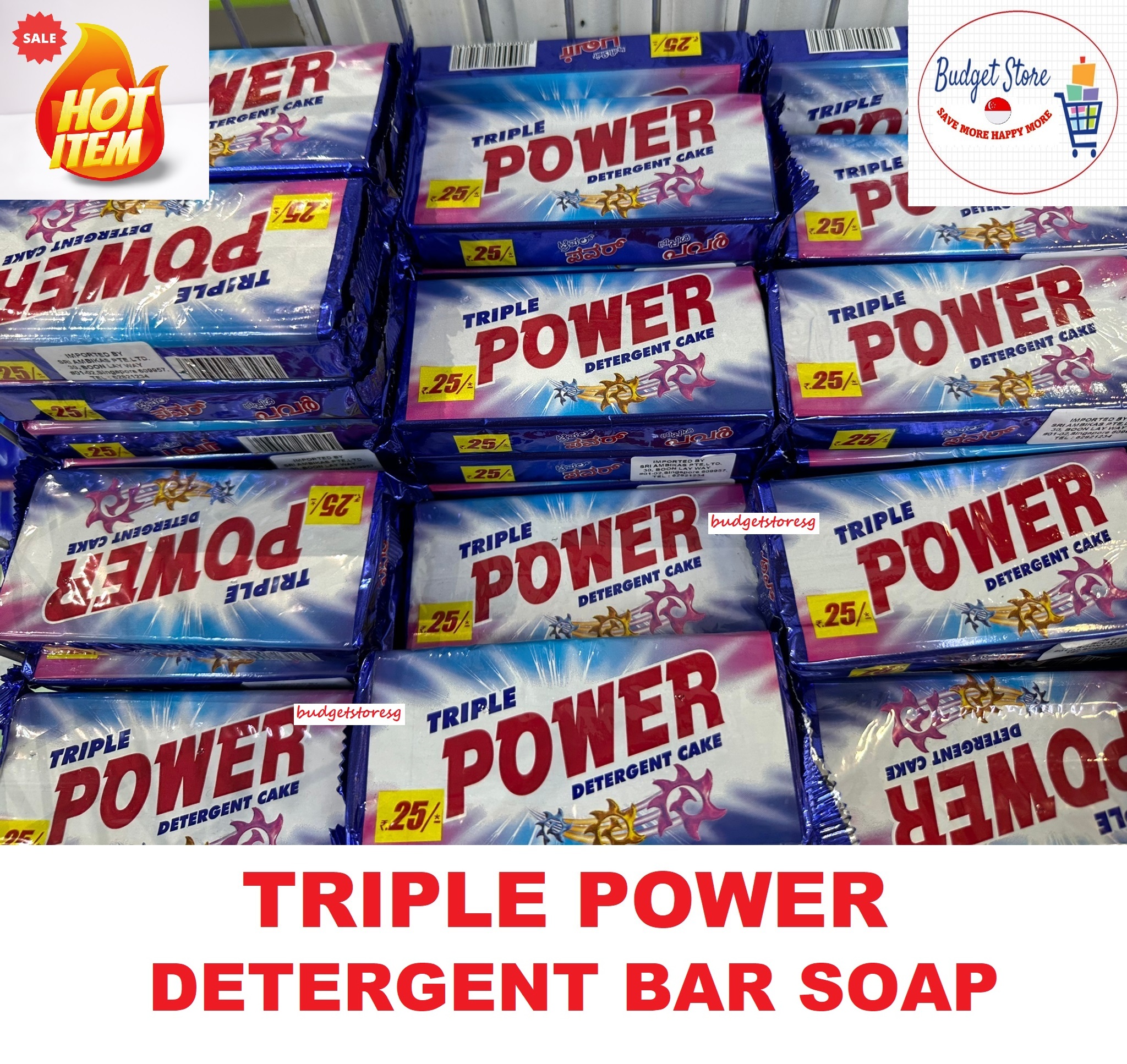 Triple Power Detergent Bar Soap - 250 grams/300 grams | Shopee Singapore