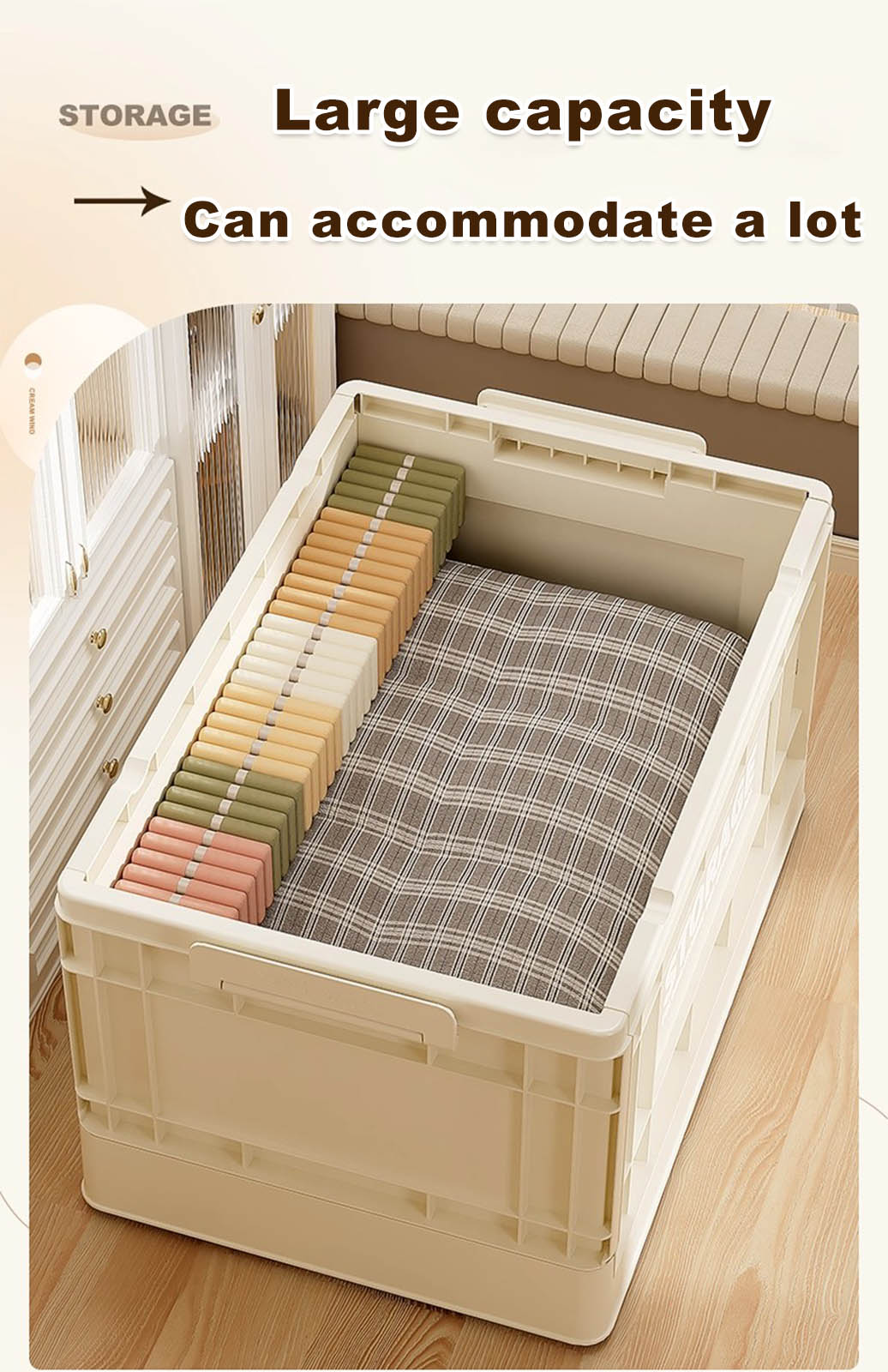 Salvo Foldable Storage Box Large Capacity Stackable Storage Box With ...