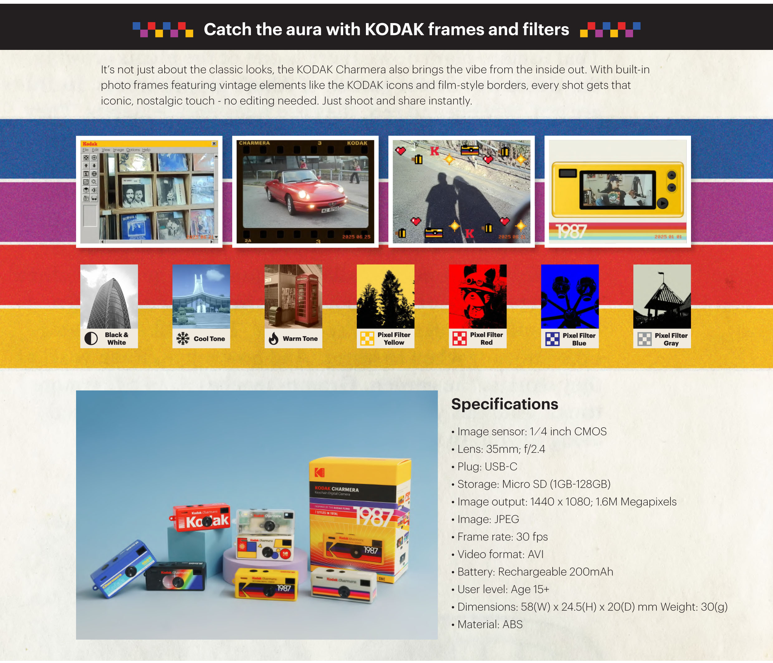 Kodak Charmera Keychain Digital Camera | Shopee Singapore