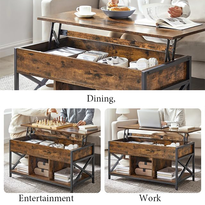 OS Living Room Coffee Table Lifting Table With Storage Rack Coffee ...