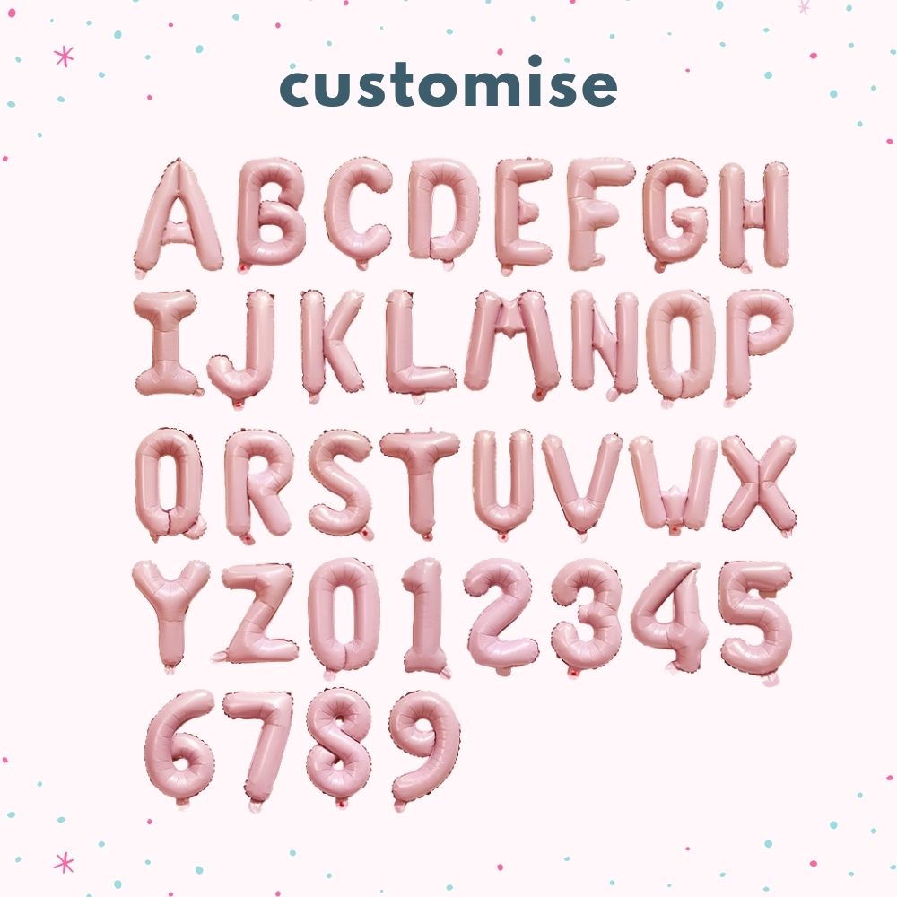 [SG Instock] 16 inch Number Balloon Baby Blue Baby Pink Letter Alphabet ...