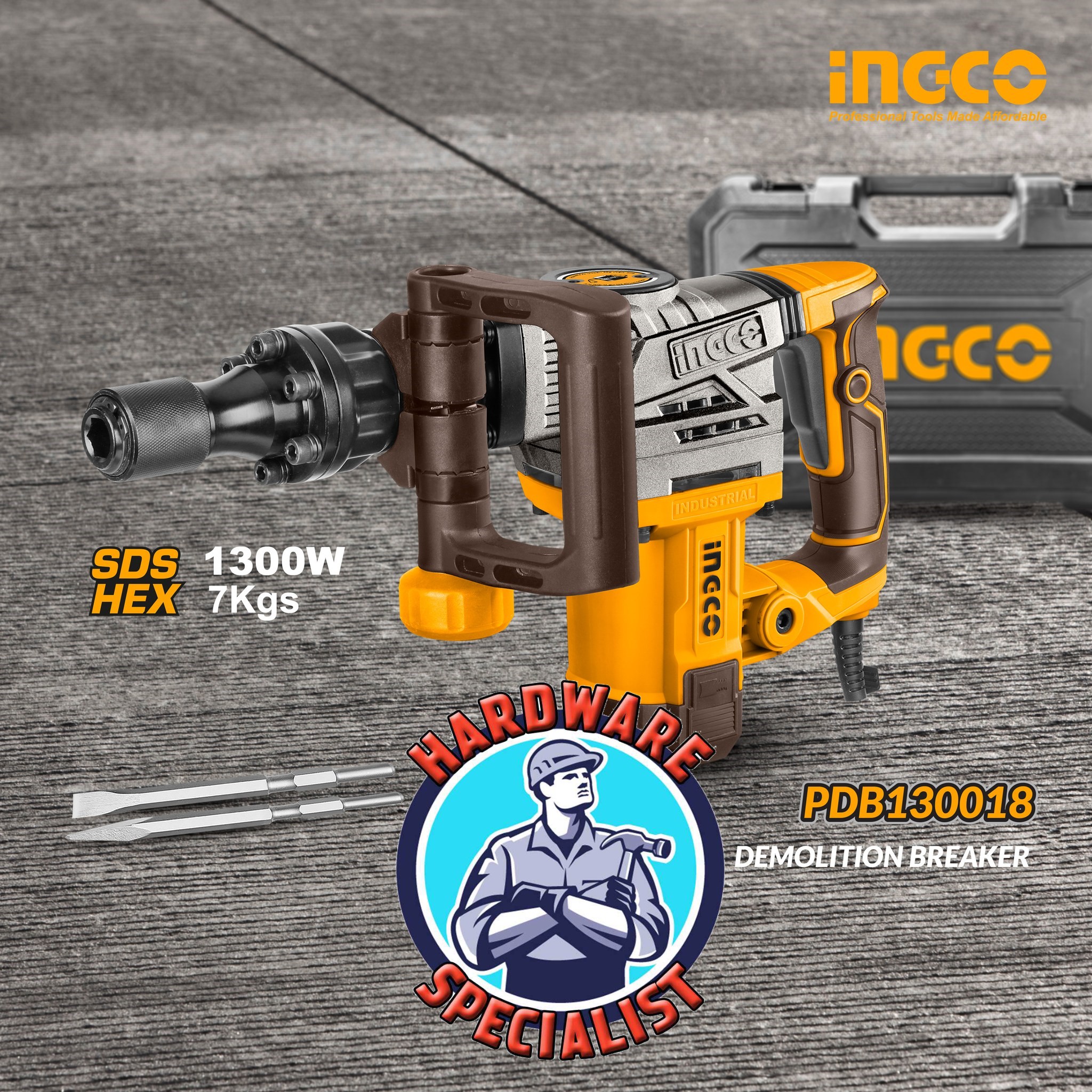 Ingco PDB130018 1300W Demolition Hammer Breaker | Shopee Singapore