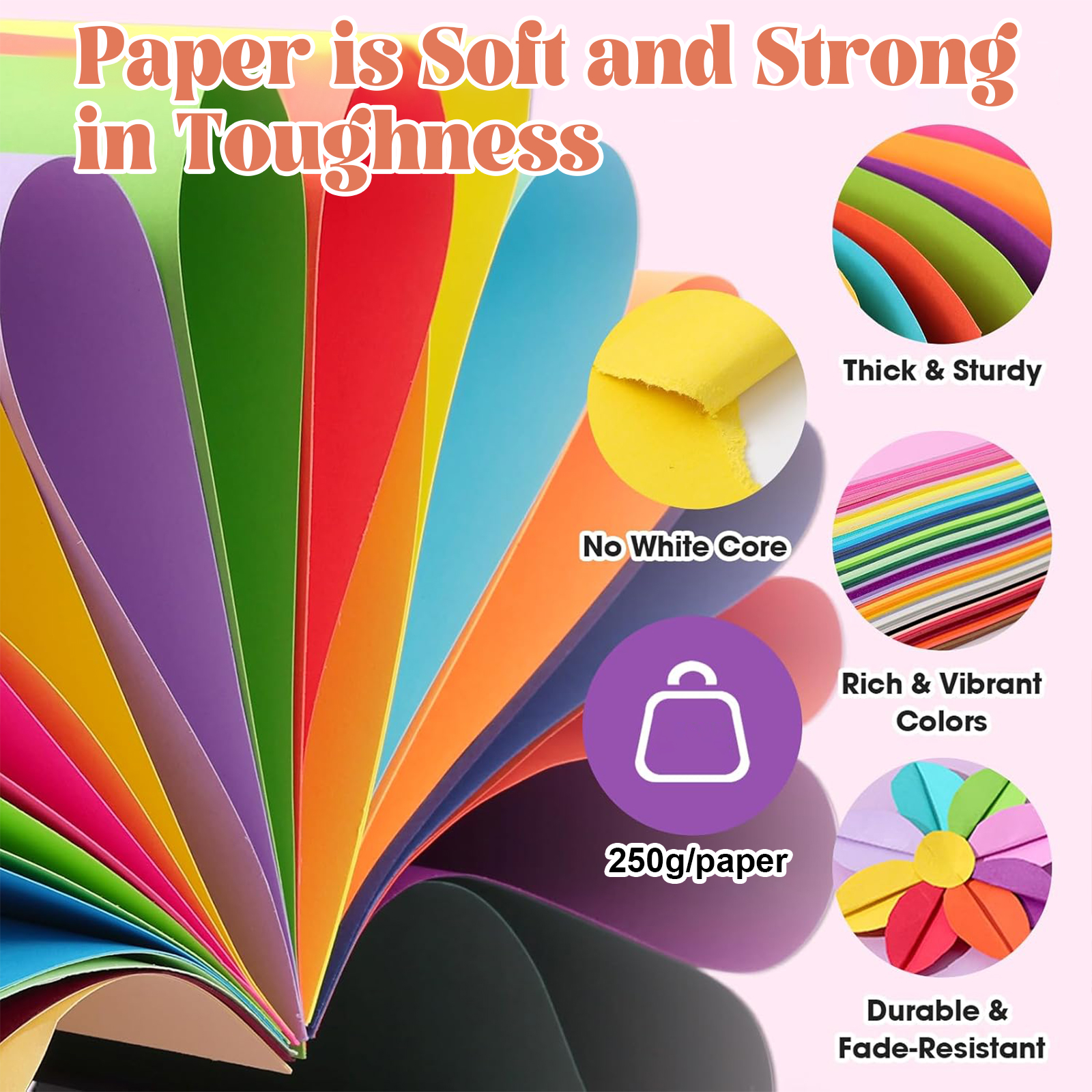 WORKWELL 50PCS A4 Thick Hard Cardboard｜250gsm DIY Handmade Card Paper ...