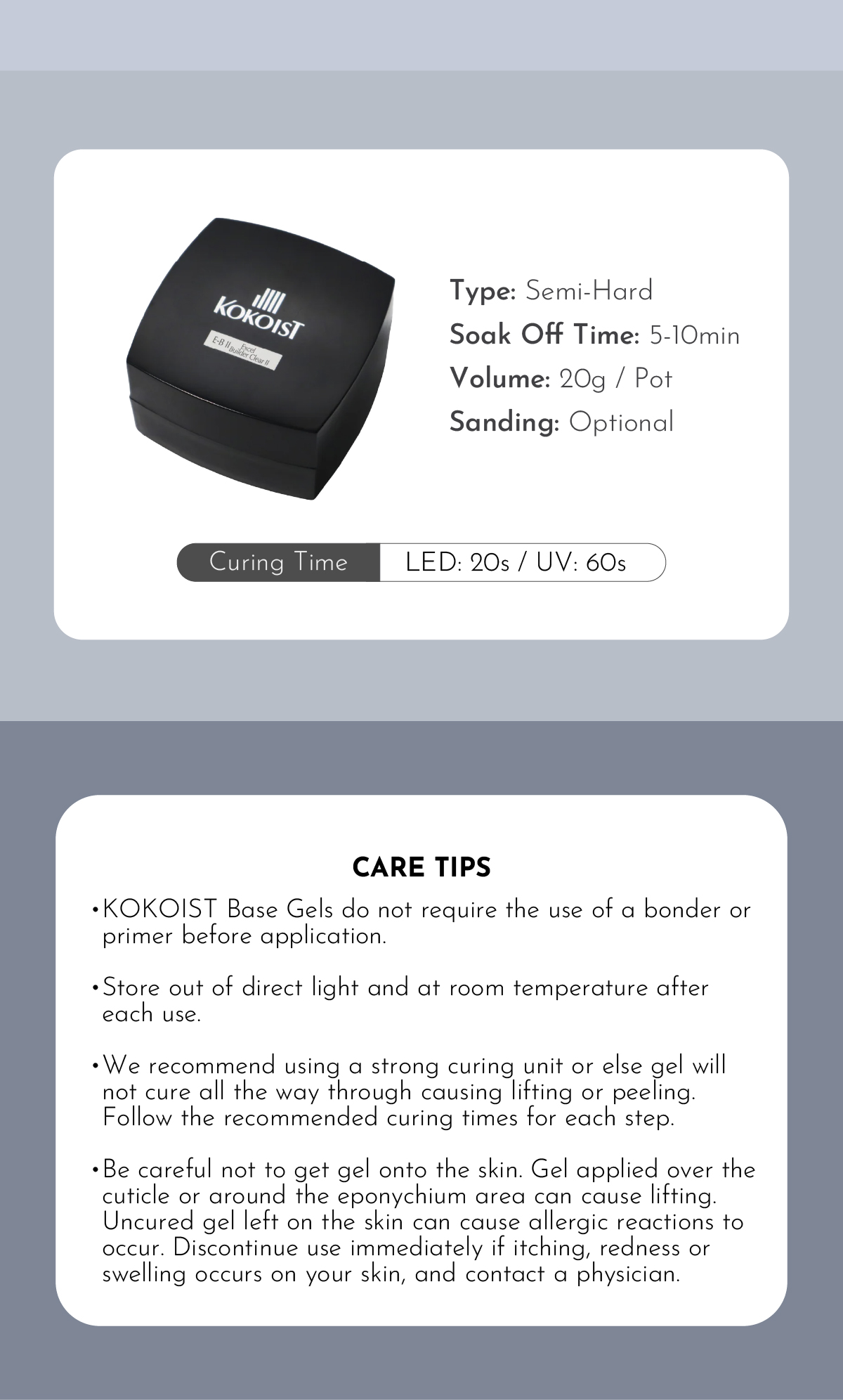 【Vainpot-SG】KOKOIST Excel Builder / Self-leveling Builder Gel Soak-Off Gel 20g/ Made in Japan ...