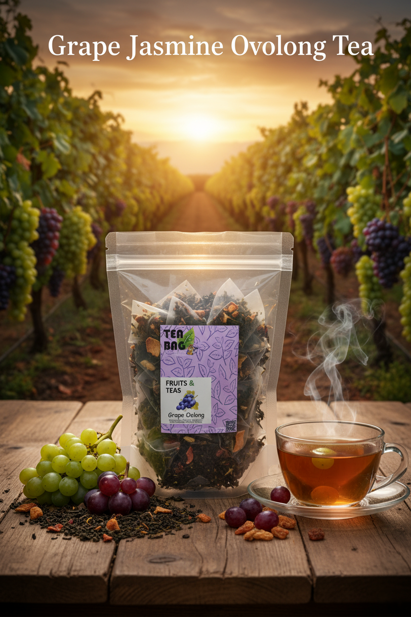 Premium Fruits and Teas Grape Jasmine Oolong Tea Sugar Free Natural ...