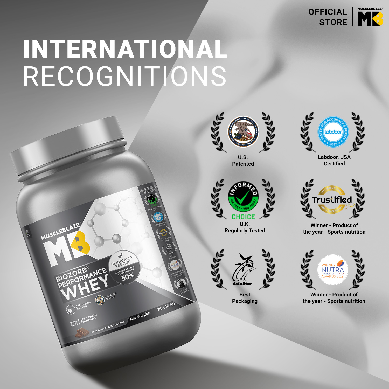 MuscleBlaze Biozorb Performance Whey Protein (Rich Chocolate, 907g ...