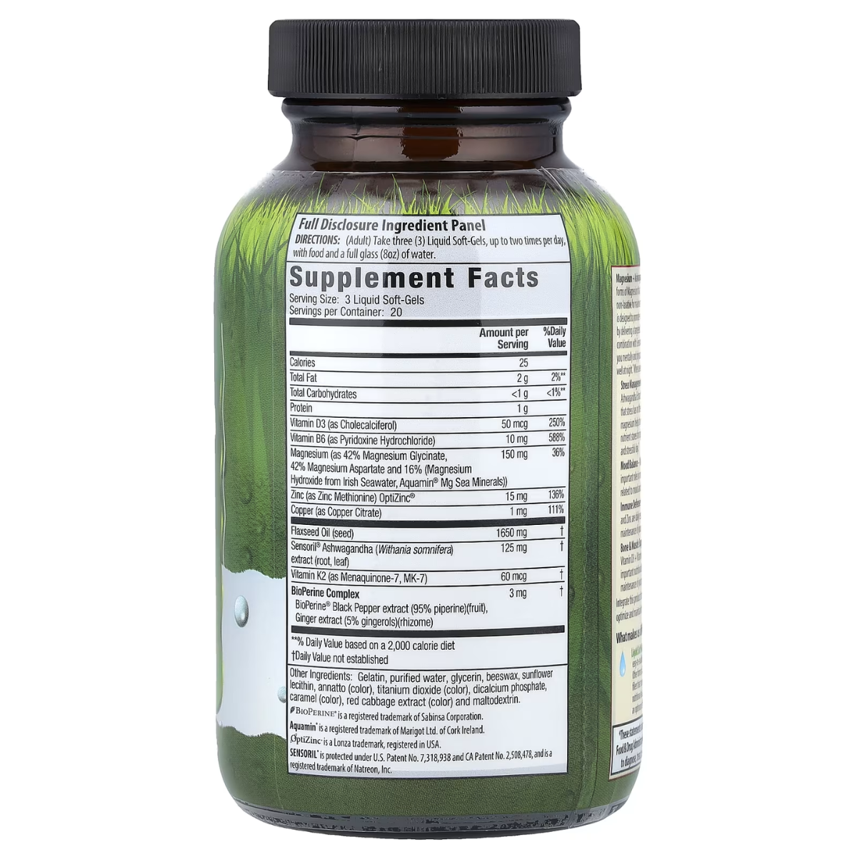 Irwin Naturals, Triple-Source Magnesium + Ashwagandha, with Vitamin D3 ...