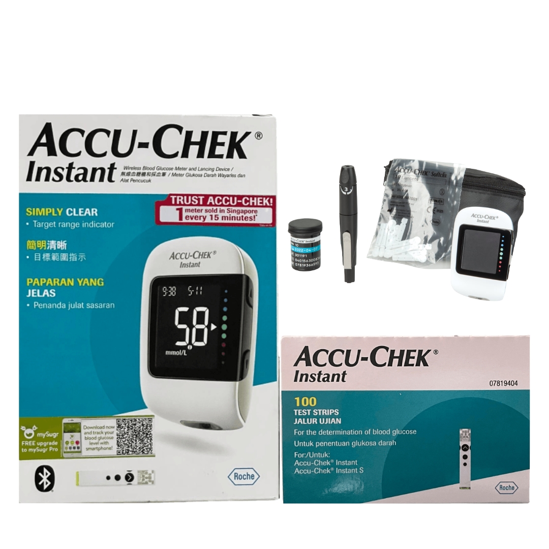 Accu Chek Instant Meter + Test Strips 100's Blood Sugar Monitor Glucose ...