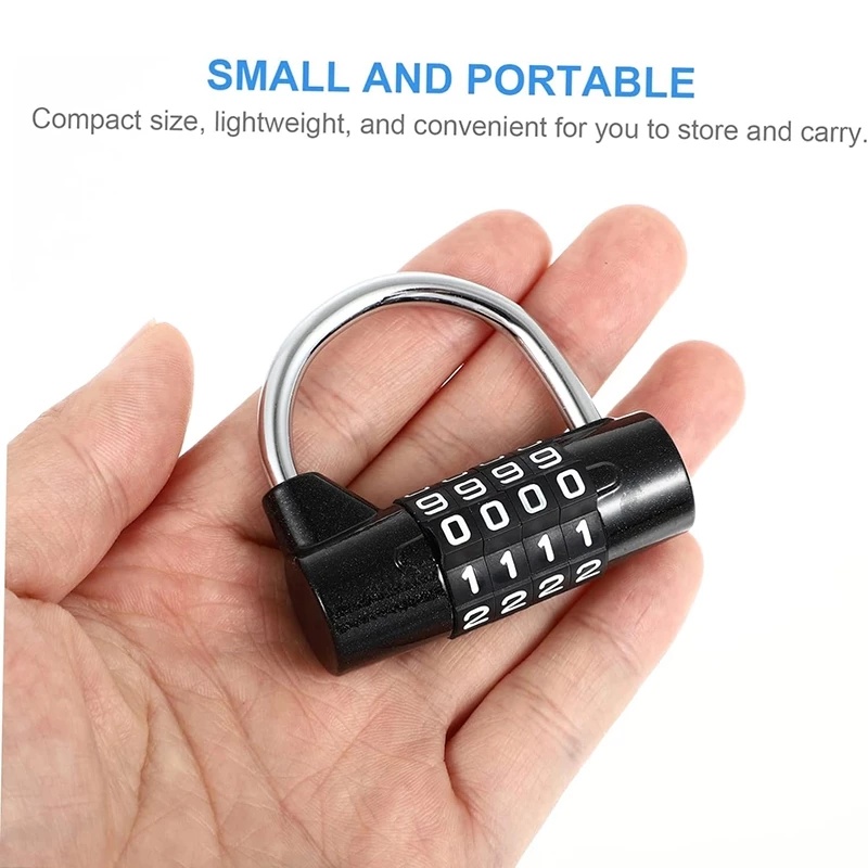 【SG】Padlock 4 Digit Number Combination Lock U-shaped Shackle Long Beam ...