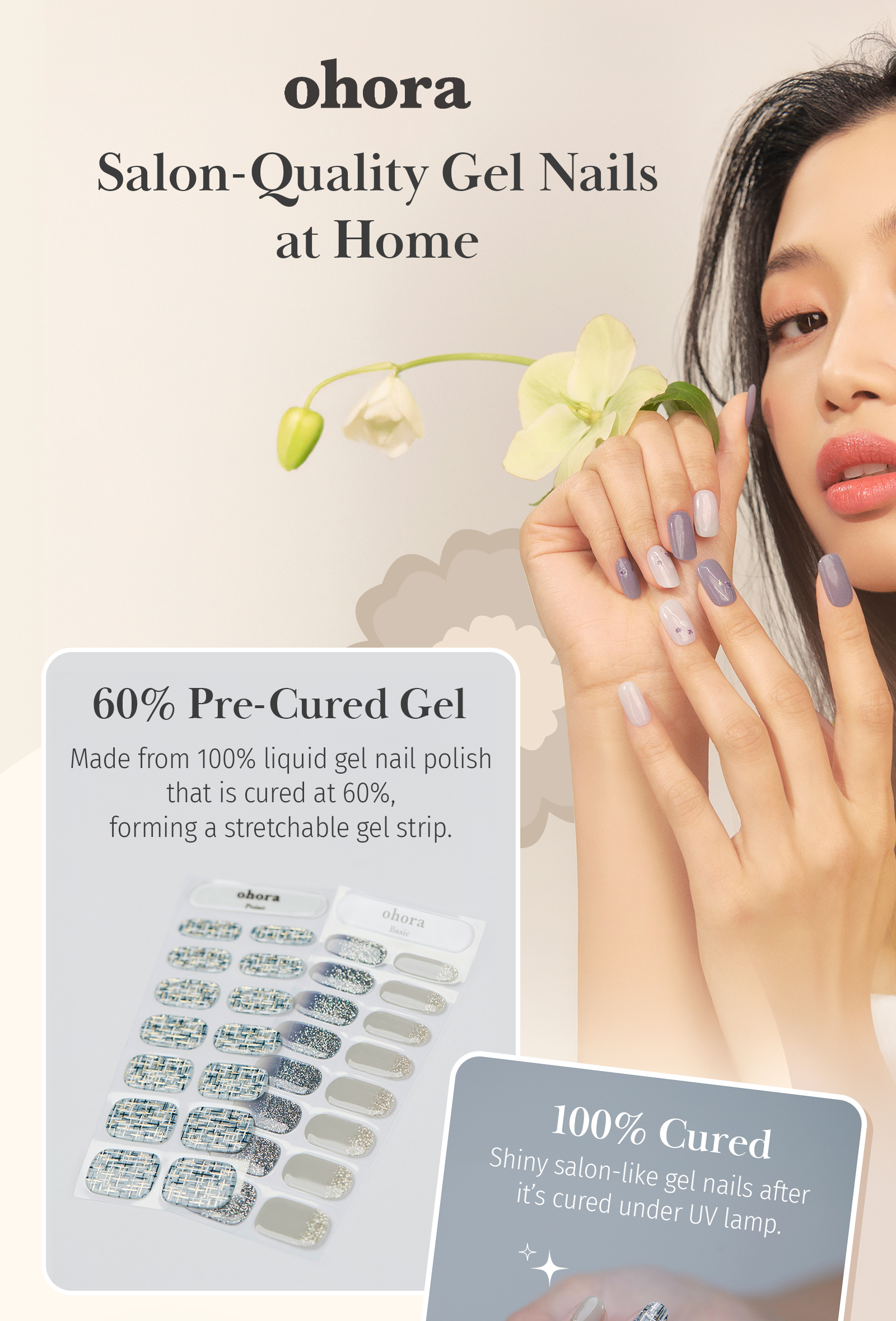 Ohora Assorted Manicure Semi-cured Gel Nail Strips / Assorted Nail Tools | Shopee Singapore
