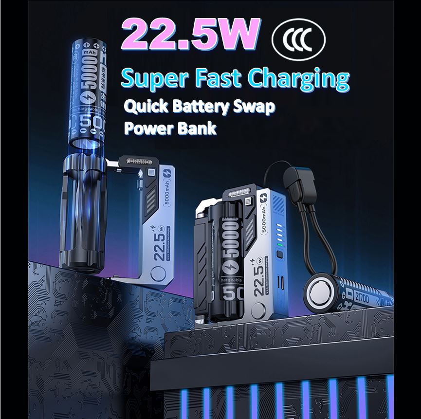 CCC Cyber Punk Design Fast Charging Power Bank Quick Battery Swap ...